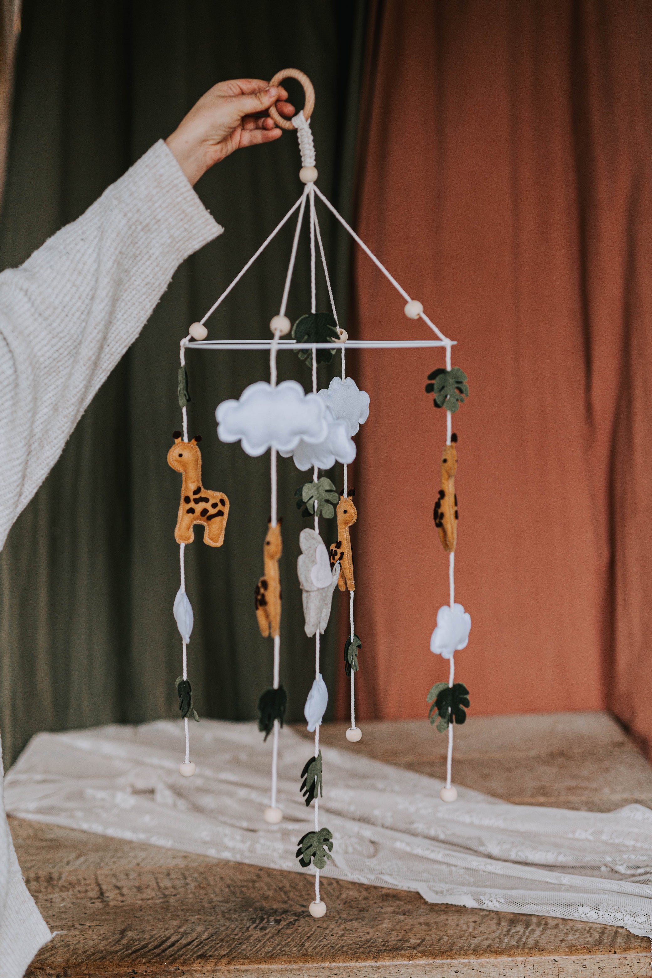 Mobile above the child's bed